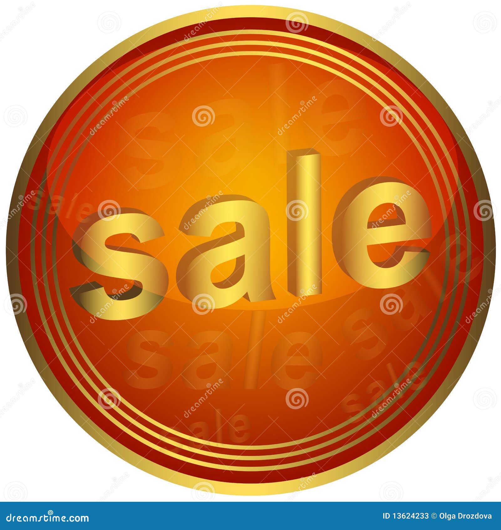 The gold round button stock vector. Illustration of shade - 13624233