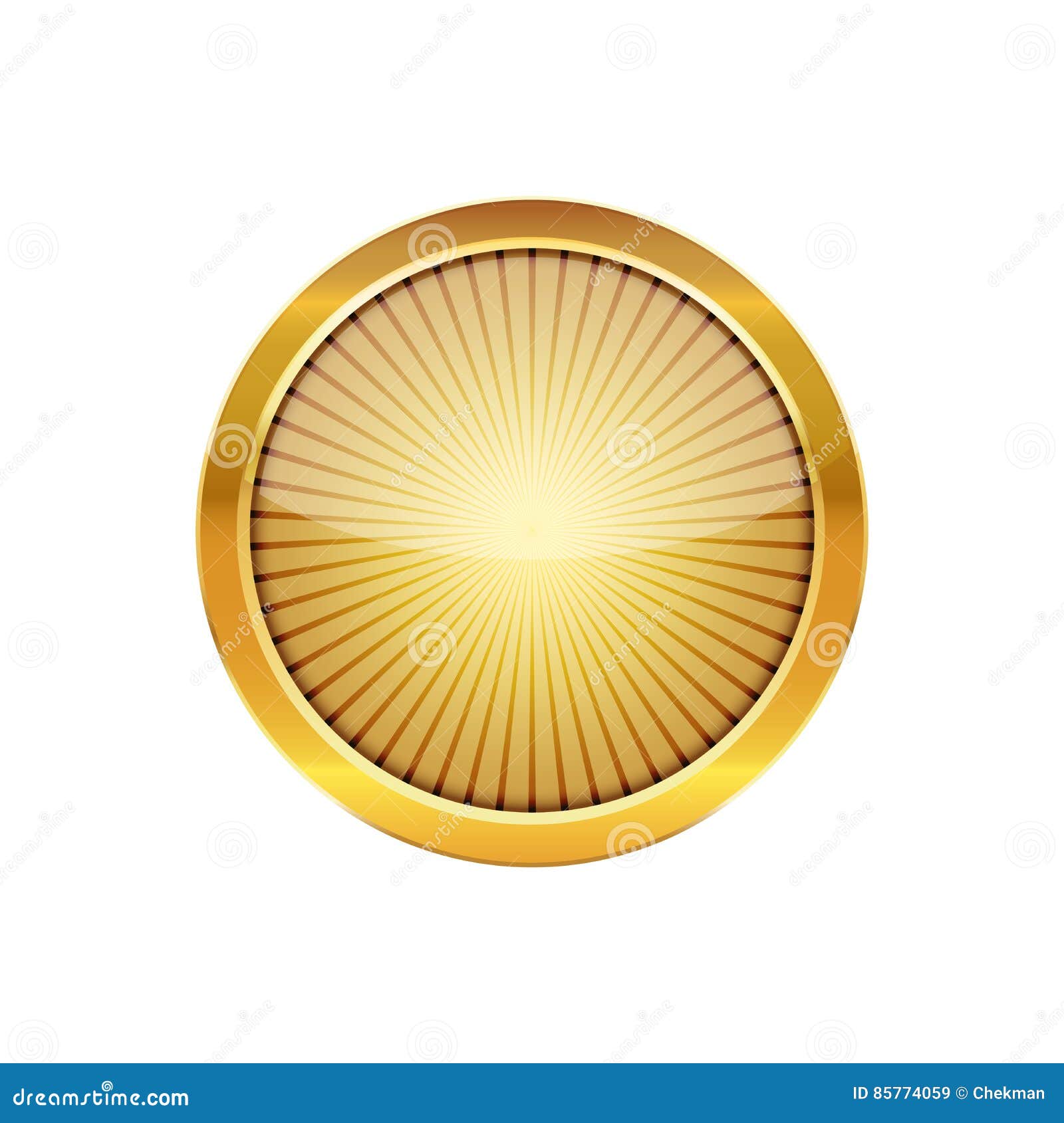 Gold Round Button. Vector Illustration. Stock Illustration ...