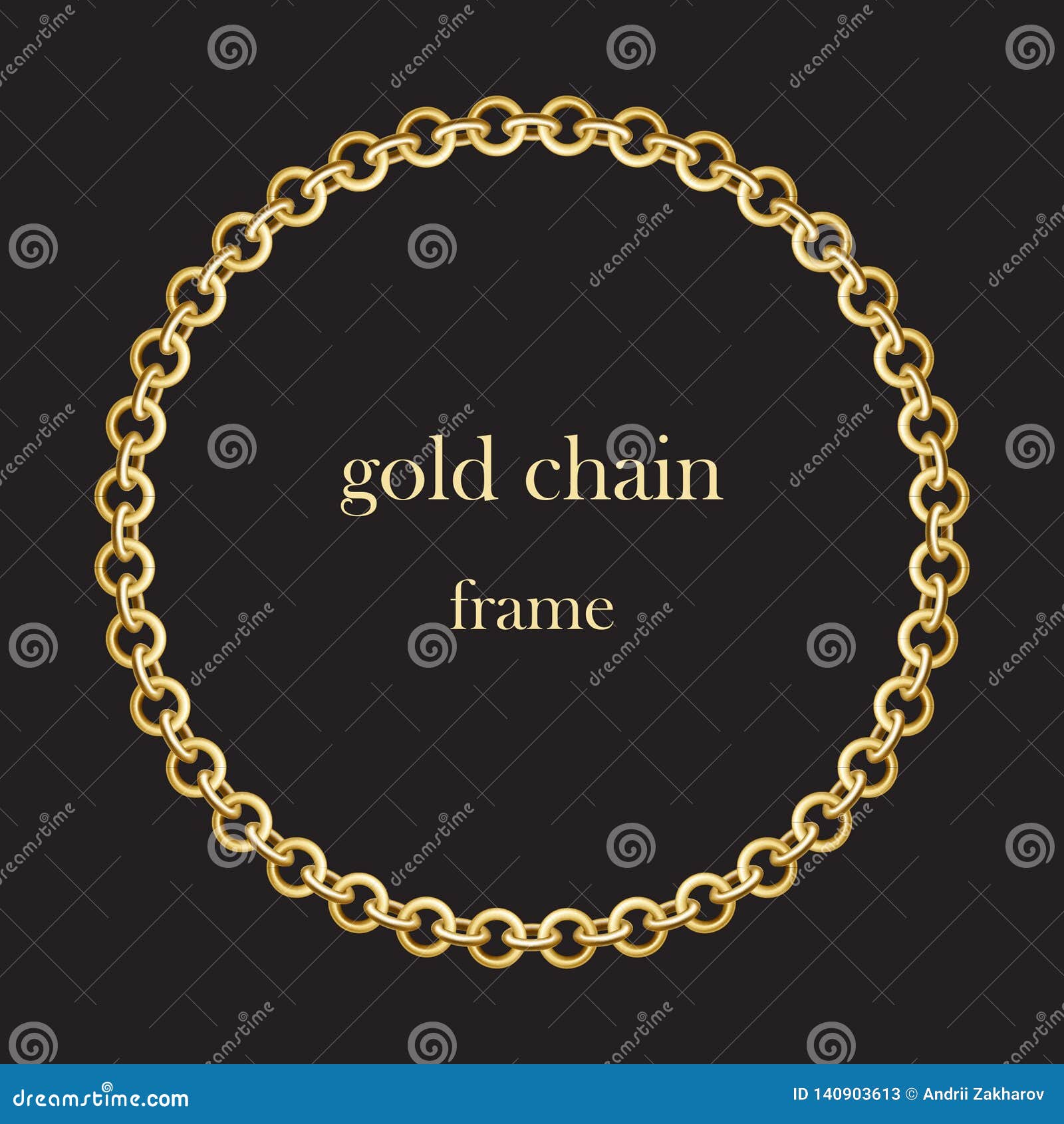 Gold round chains 5 stock vector. Illustration of vector - 140903613