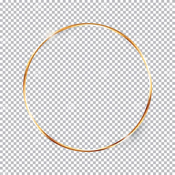 Gold Round Frame on Transparent Background Stock Vector - Illustration ...