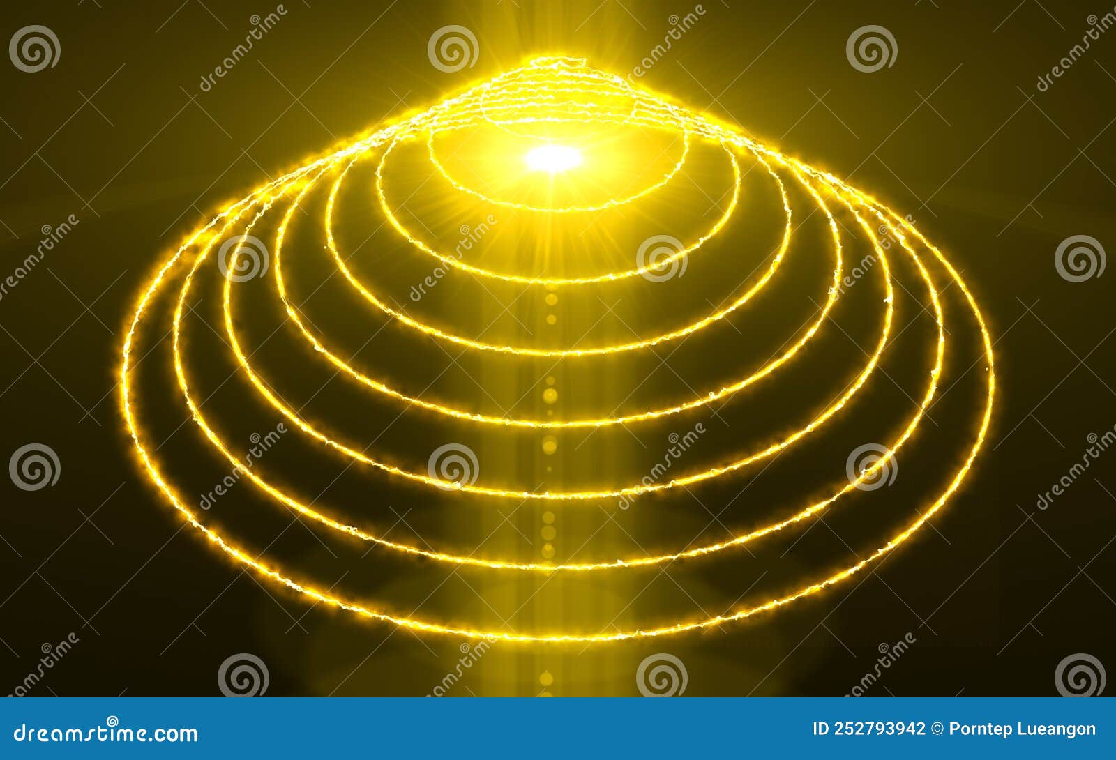 Gold Round Lines and Light Effect Background.Glowing Circle Stock ...