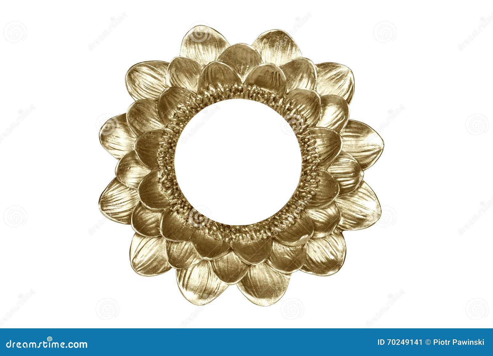 Gold round picture frame stock image. Image of background - 70249141