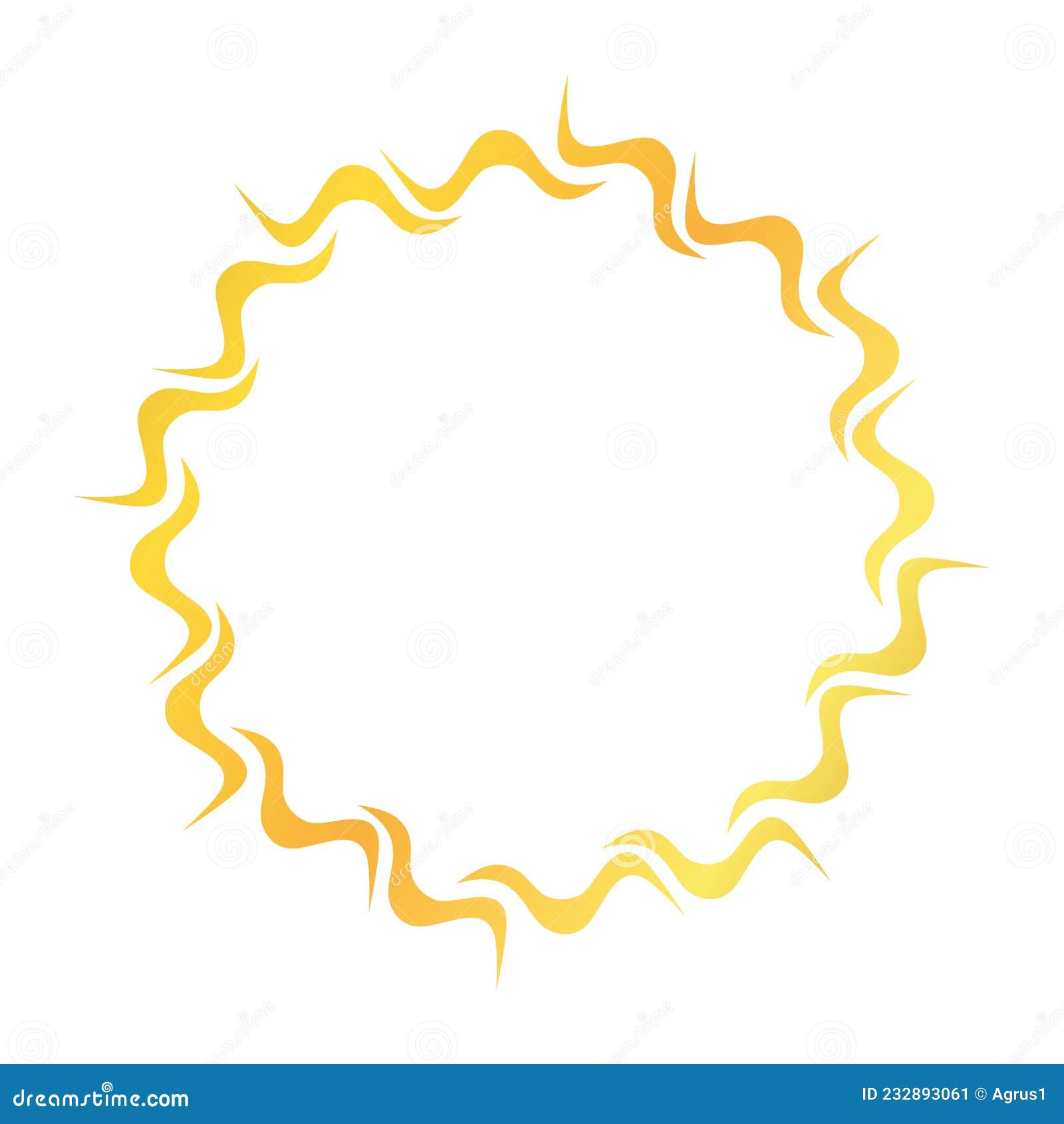 Gold Round Vector Frame - Circle Banner on White Background Stock ...