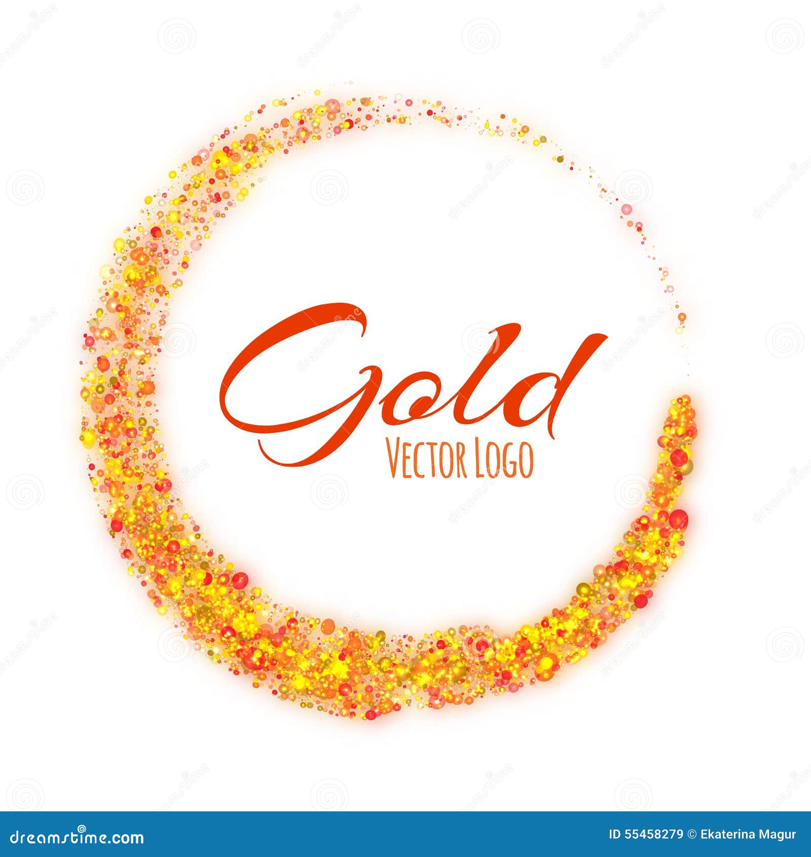 Gold Rounded Banner with Text on White Background Stock Vector ...