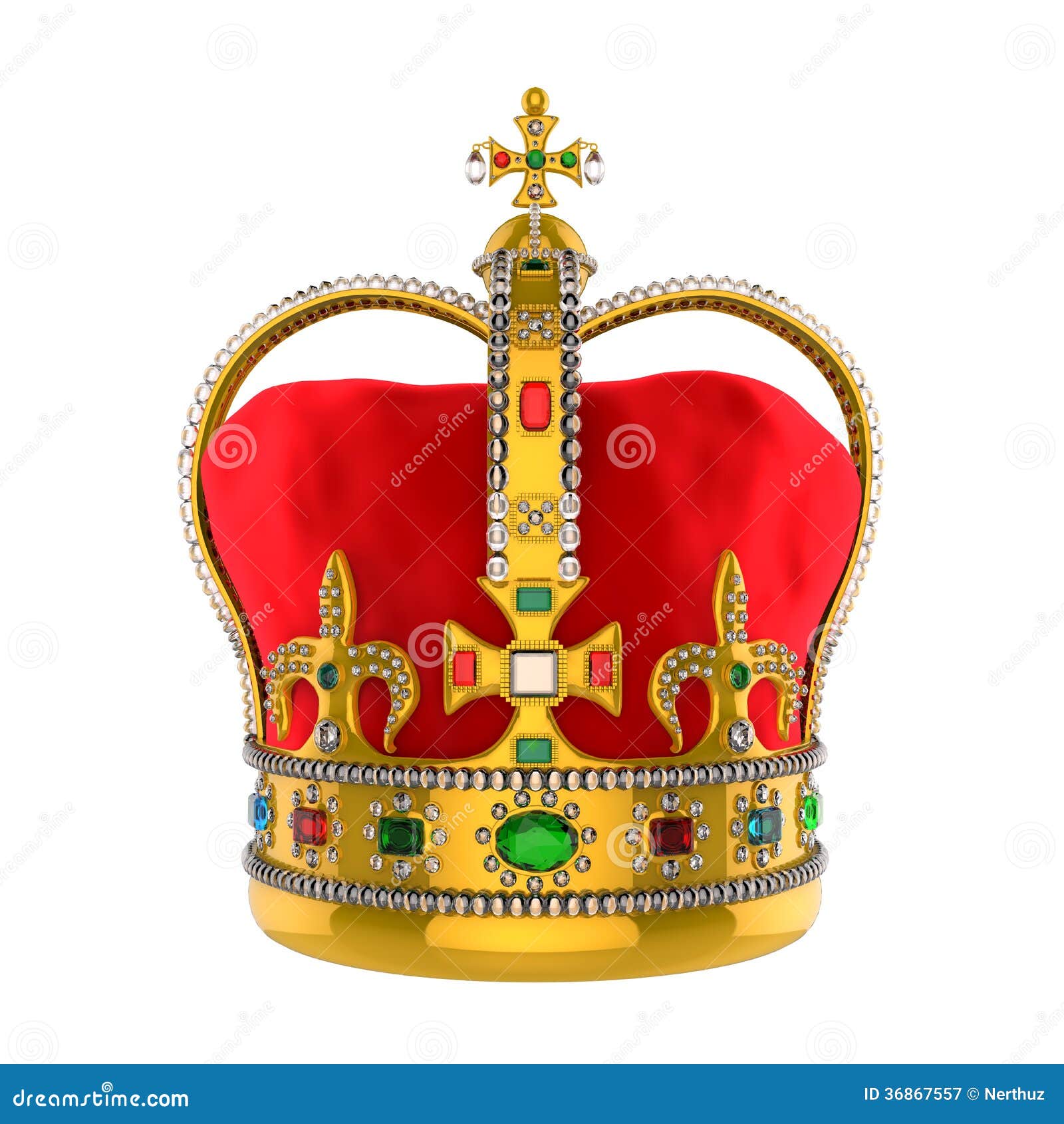 Gold Royal Crown With Jewels Royalty Free Stock Photography - Image ...
