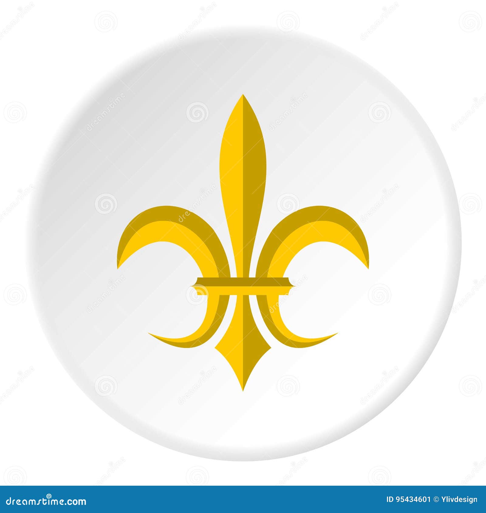 Gold Royal Lily Icon Circle Stock Vector - Illustration of heraldic ...