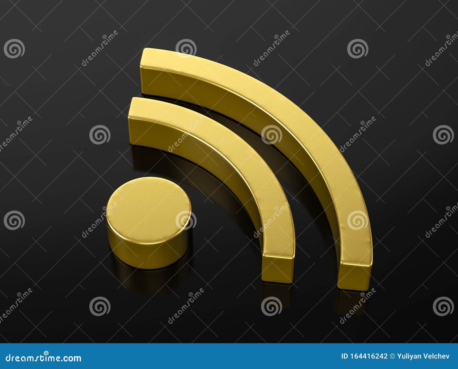 Gold RSS symbol stock illustration. Illustration of isolated - 164416242