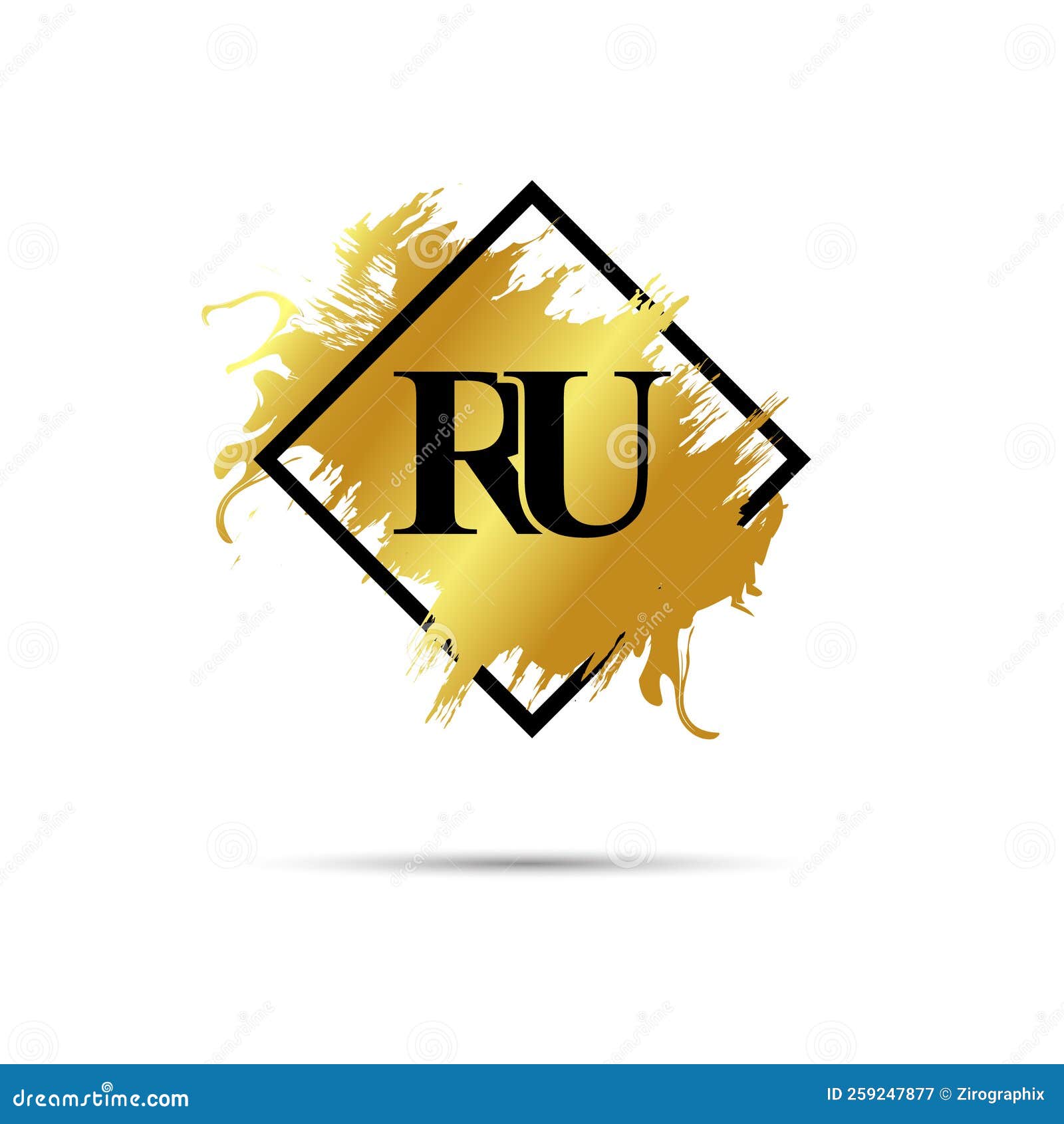 Gold RU Logo Symbol Vector Art Design Stock Illustration - Illustration ...