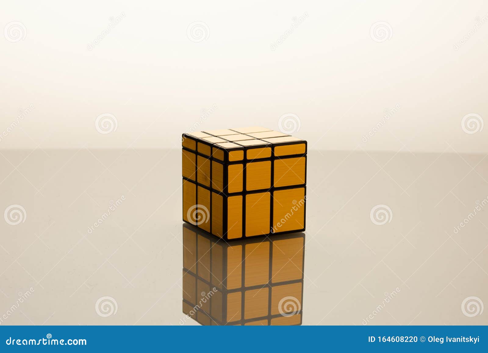 Gold Rubik`s Cube On Grey Background Editorial Image - Image of ...