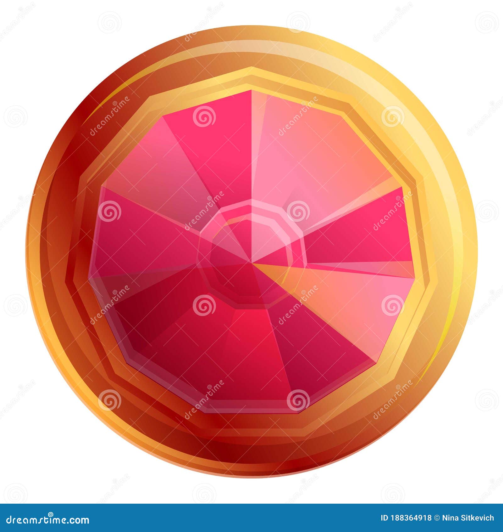 Gold Ruby Icon, Cartoon Style Stock Vector - Illustration of jewelry ...
