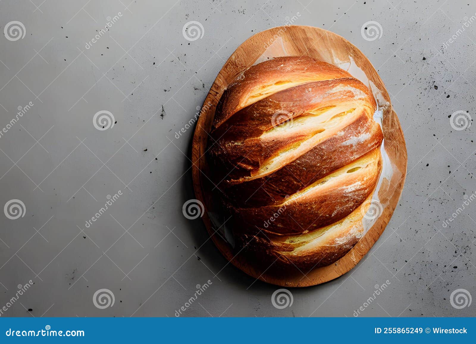 Gold Rustic Crusty Loaf of Bread on a Light Background Stock Image ...