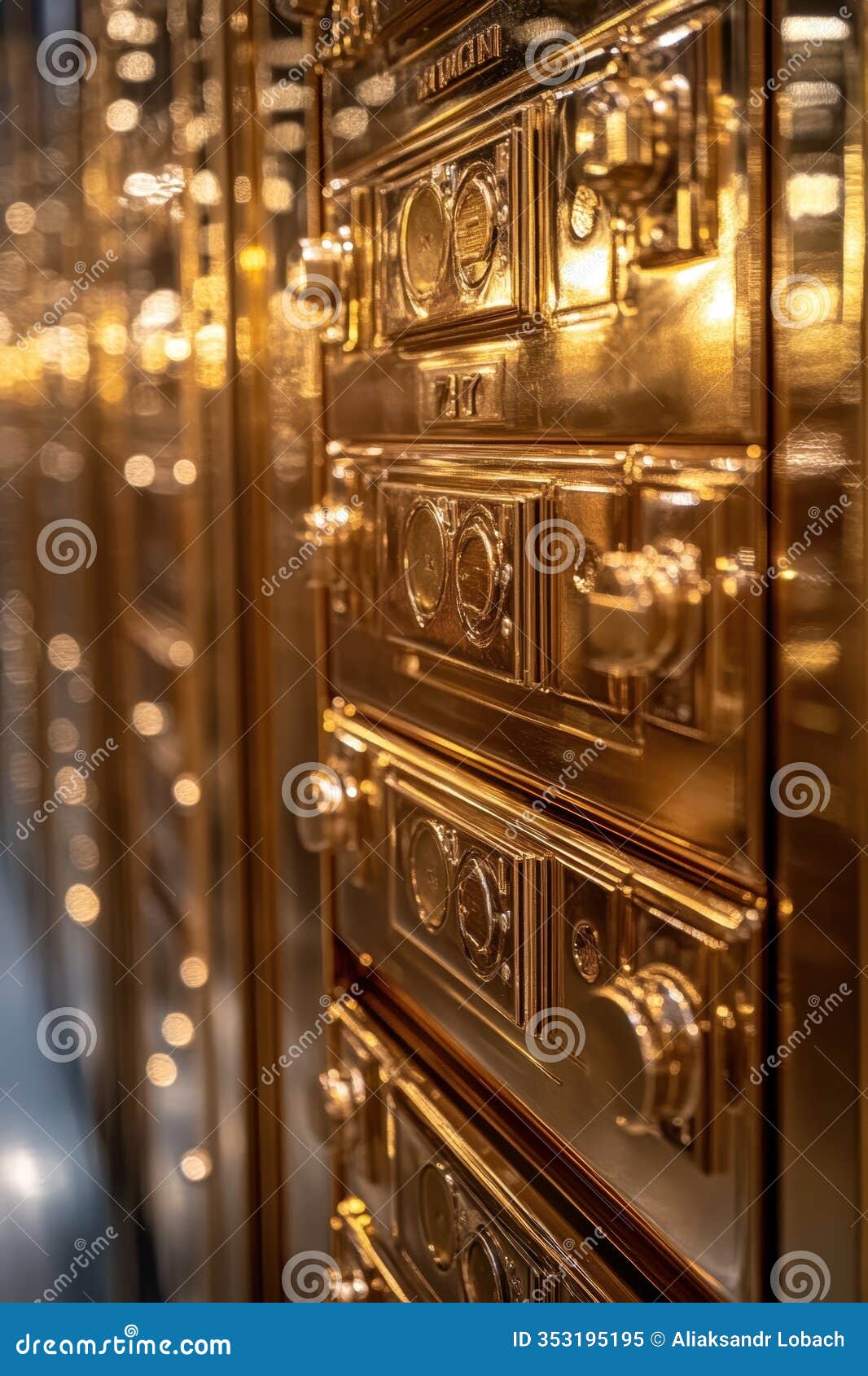 A Gold Safe in a Bank Vault. Bank Vault Stock Image - Image of ...