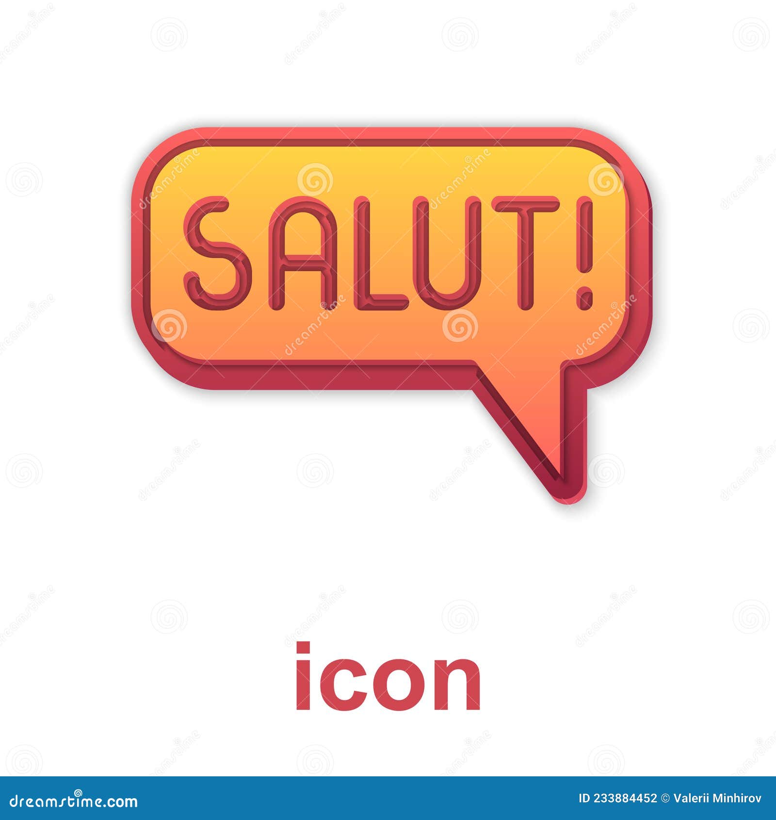 Gold Salut in Different Languages Icon Isolated on White Background ...