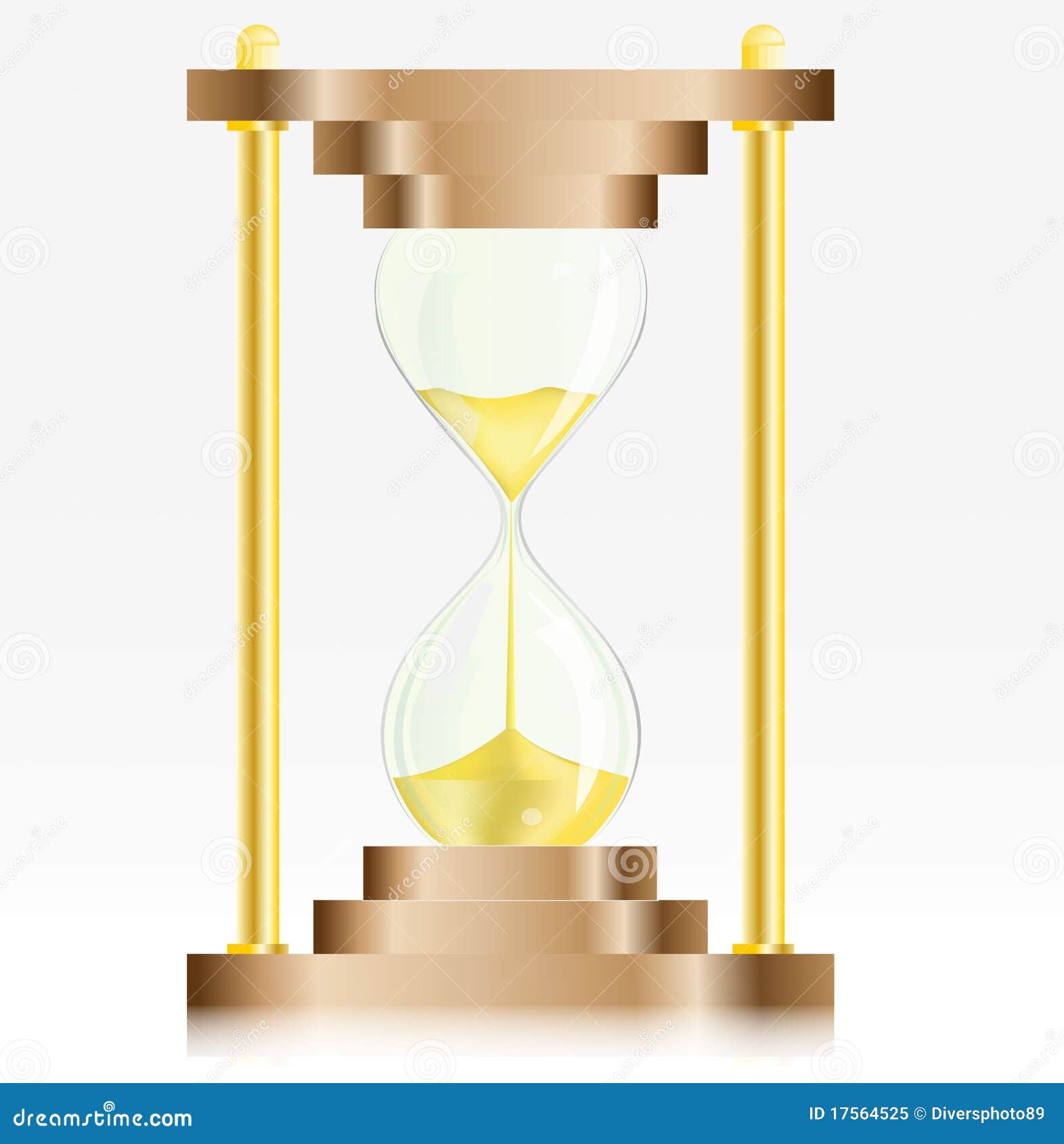 Gold Sand Glass Clock stock vector. Illustration of ancient - 17564525