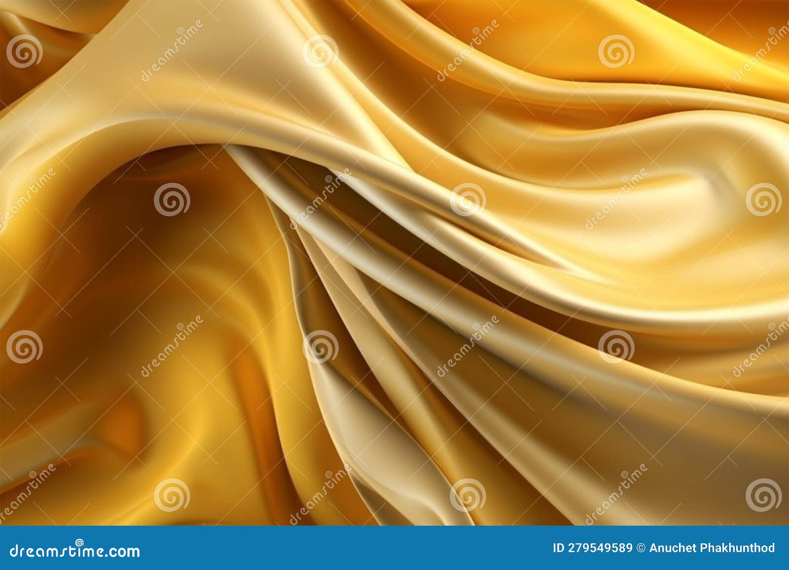 Gold Satin Background with Waves. 3d Rendering, 3d Illustration with ...