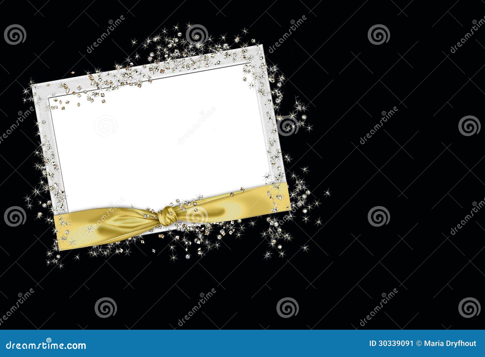 Gold satin ribbon on frame stock illustration. Illustration of satin ...