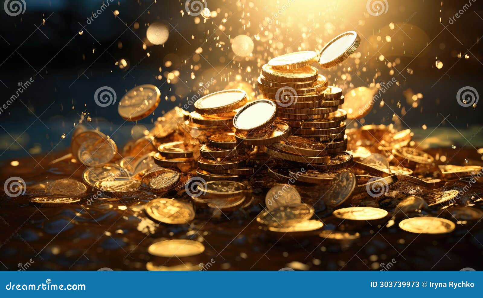 Gold saving, gold coins stock image. Image of wealth - 303739973