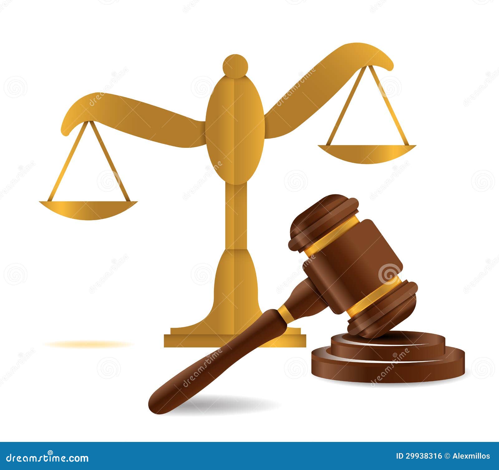 Gold scale and hammer stock illustration. Illustration of fairness ...