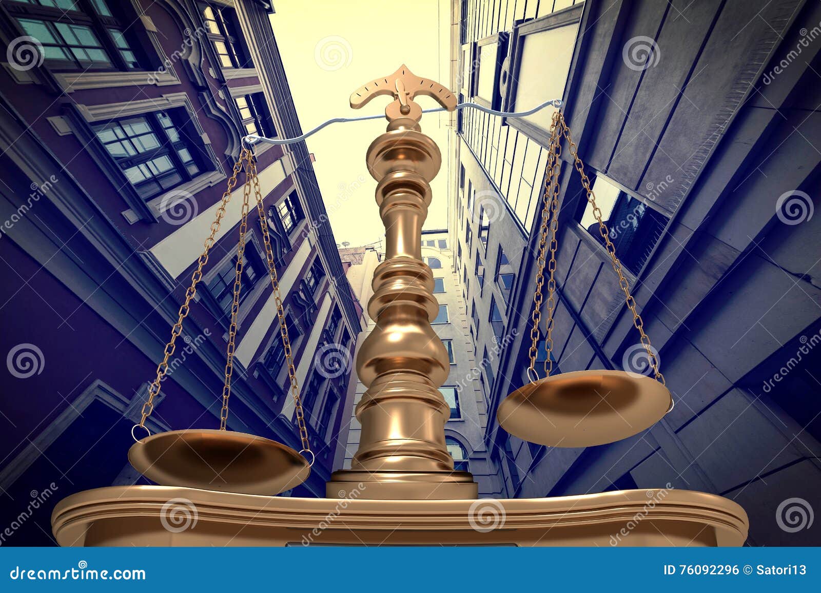 Gold Scales of Justice in Court 3d Illustration Stock Illustration ...