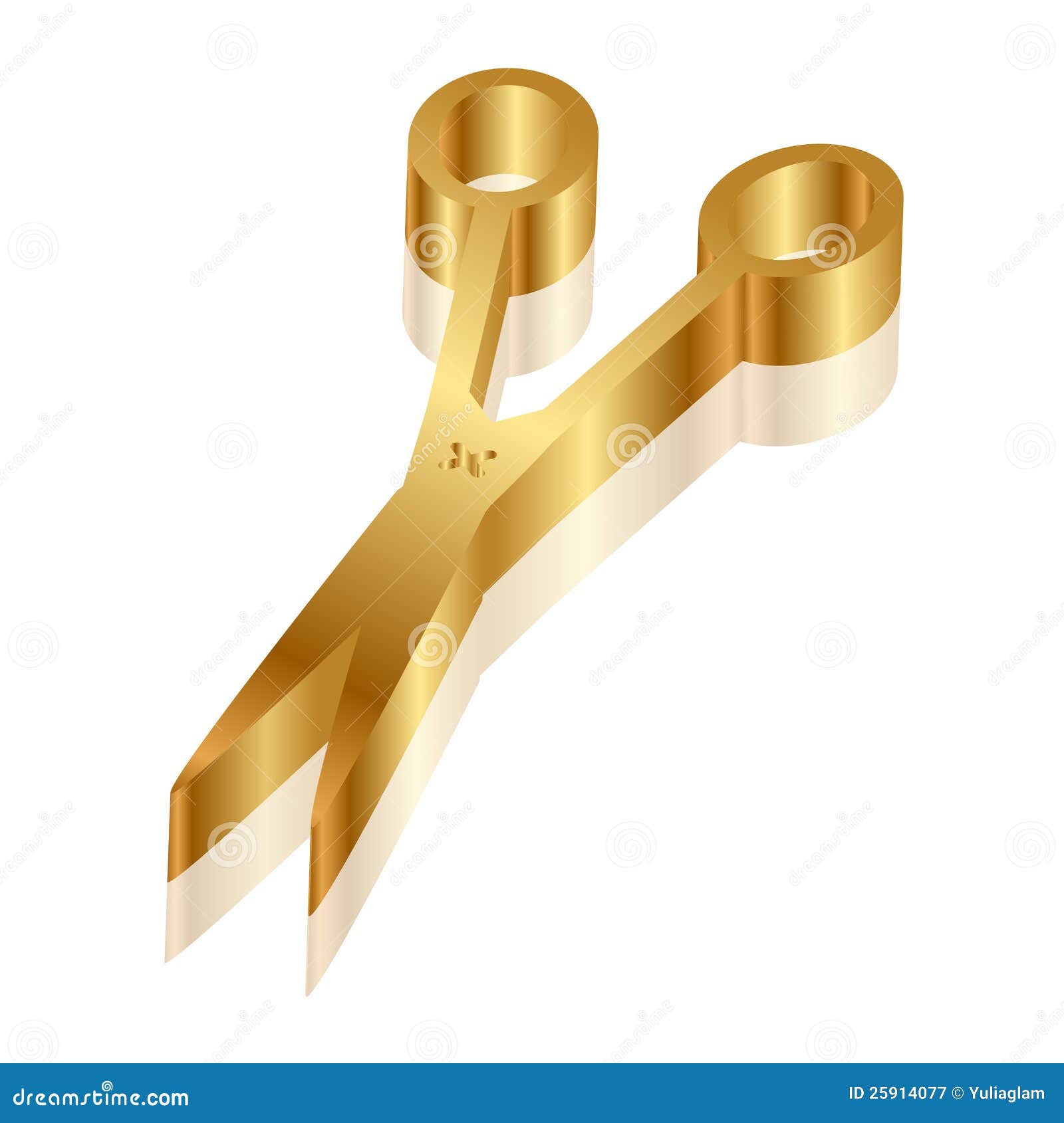 Gold scissors stock vector. Illustration of icon, craft - 25914077