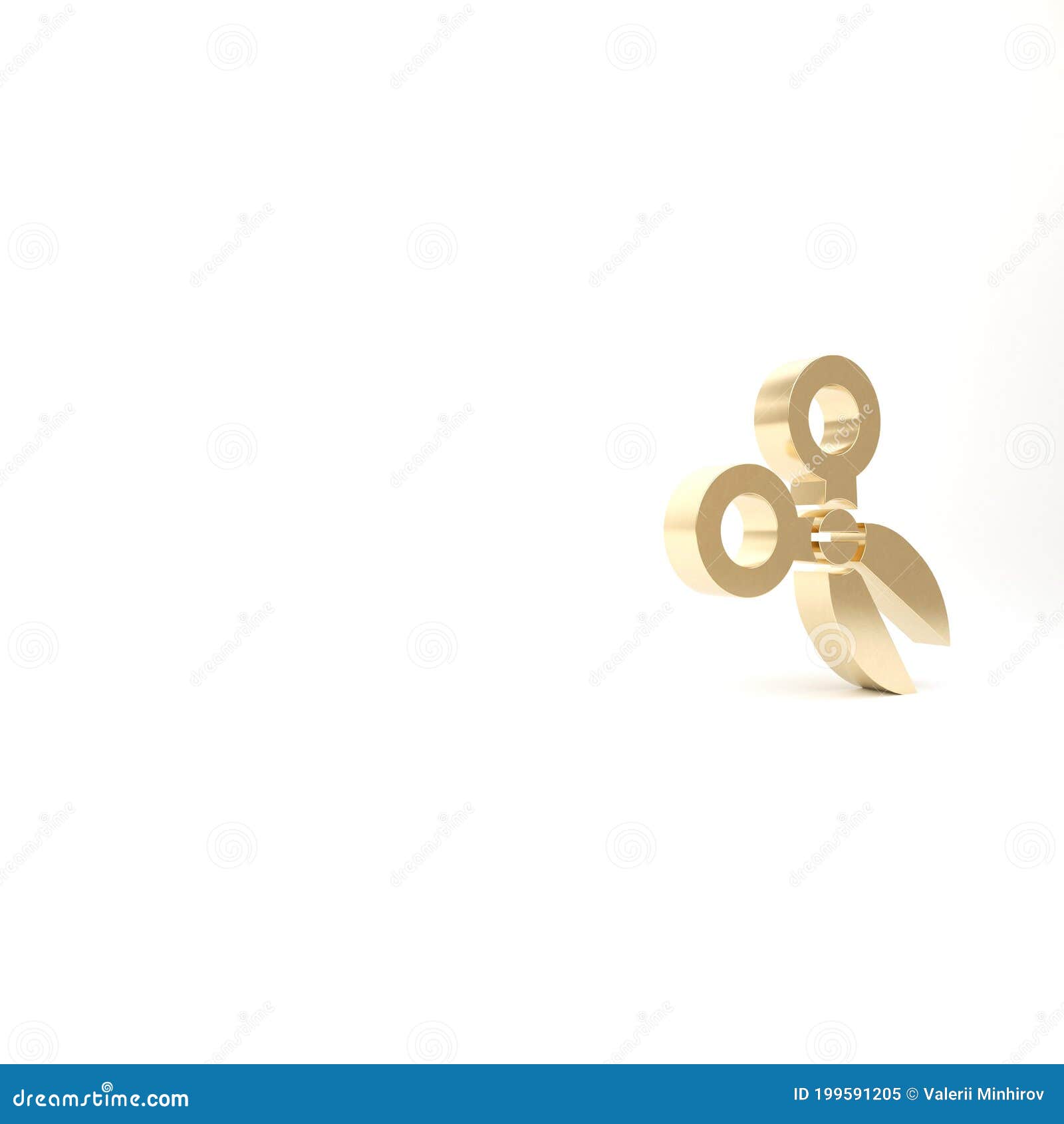 Gold Scissors Icon Isolated on White Background. Cutting Tool Sign ...