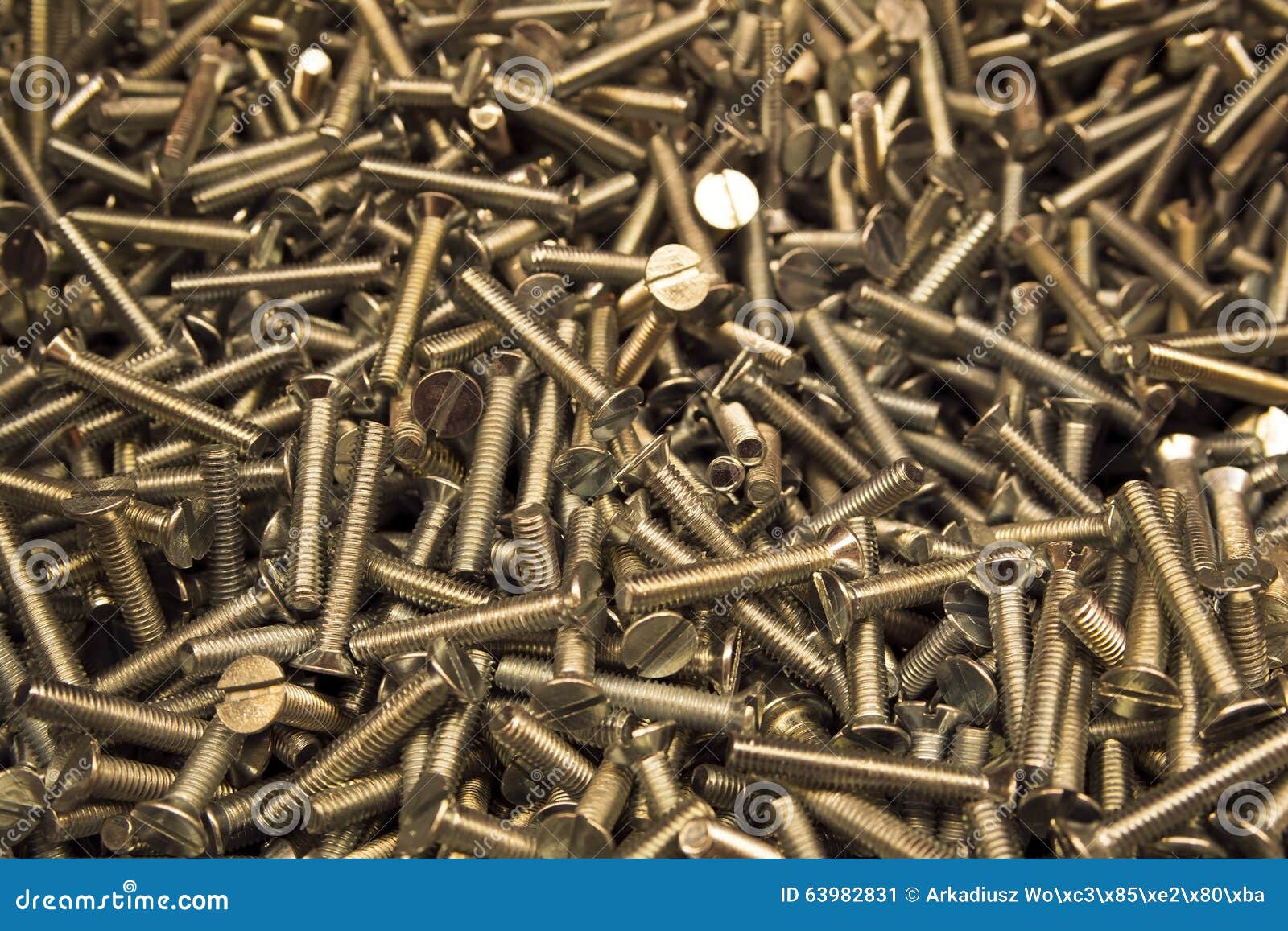 Gold screws stock image. Image of small, iron, screwed - 63982831