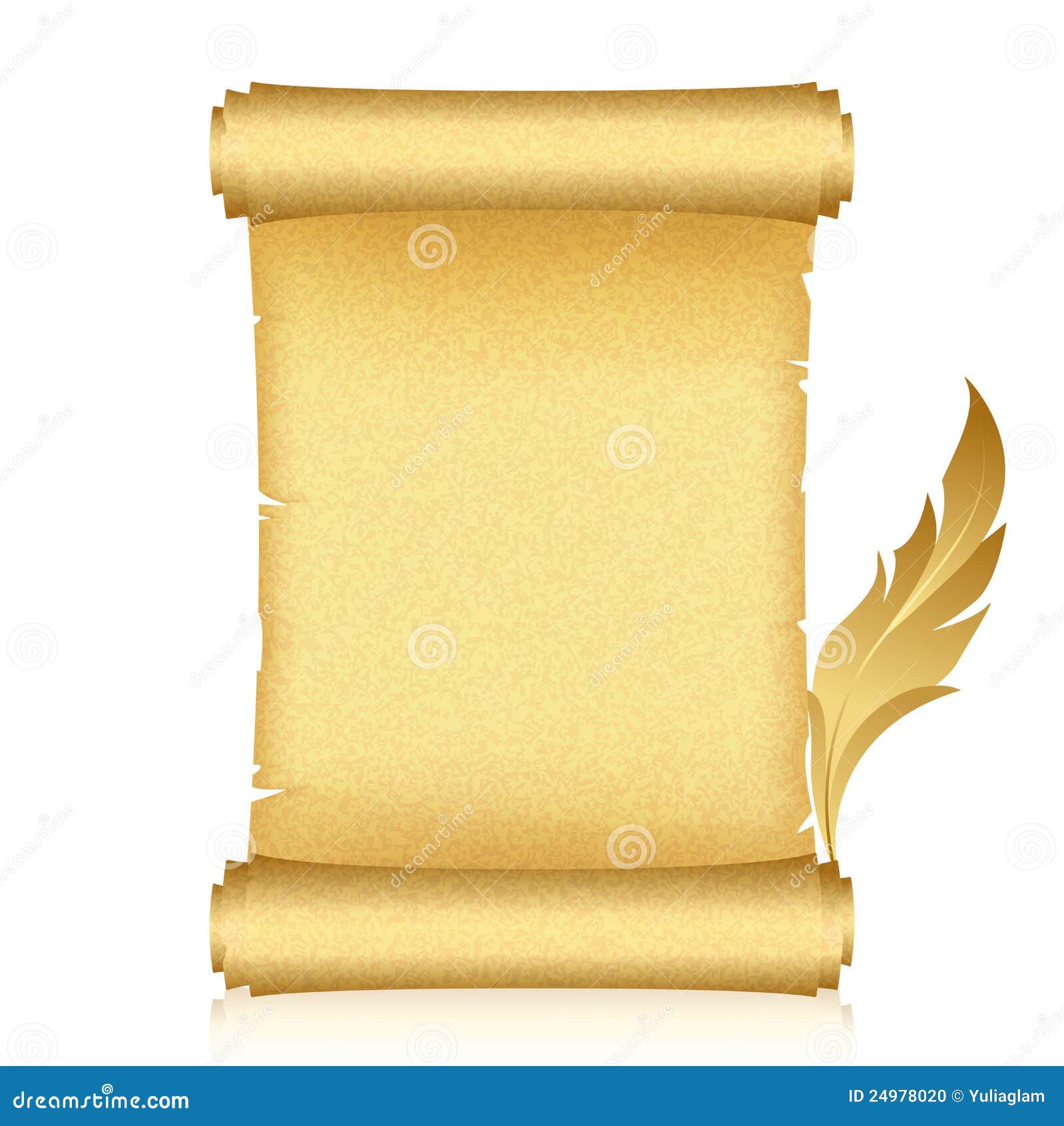 Gold scroll and feather stock vector. Illustration of grunge - 24978020
