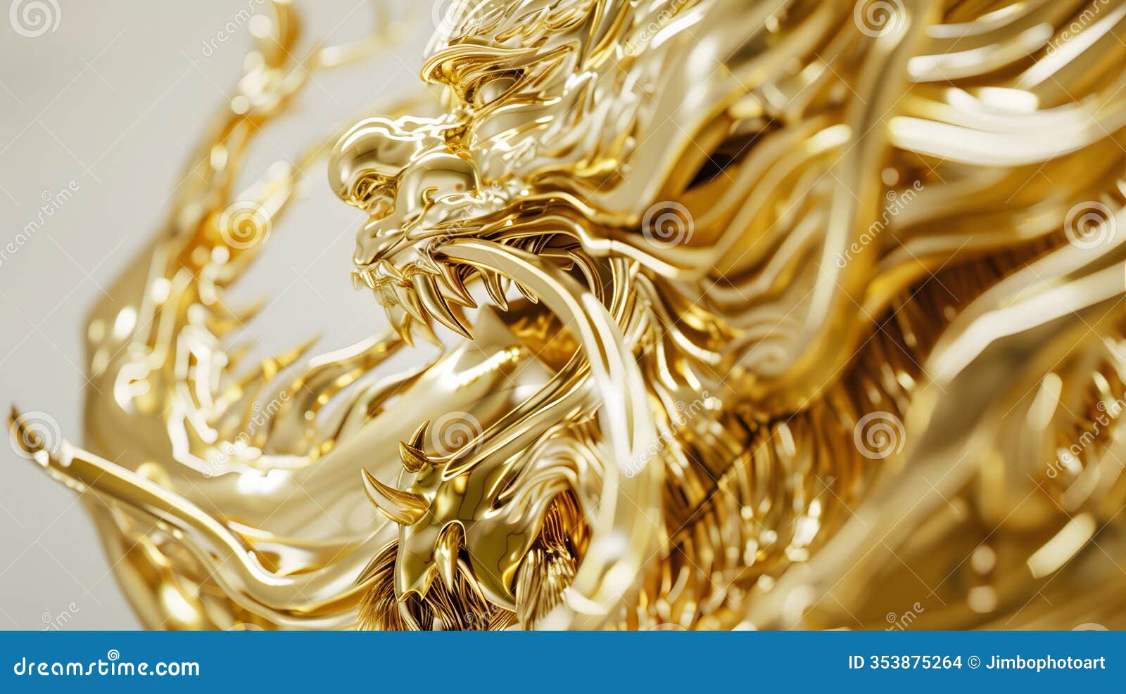 Gold Sculpture of a Mythical Creature Polished. Stock Illustration ...