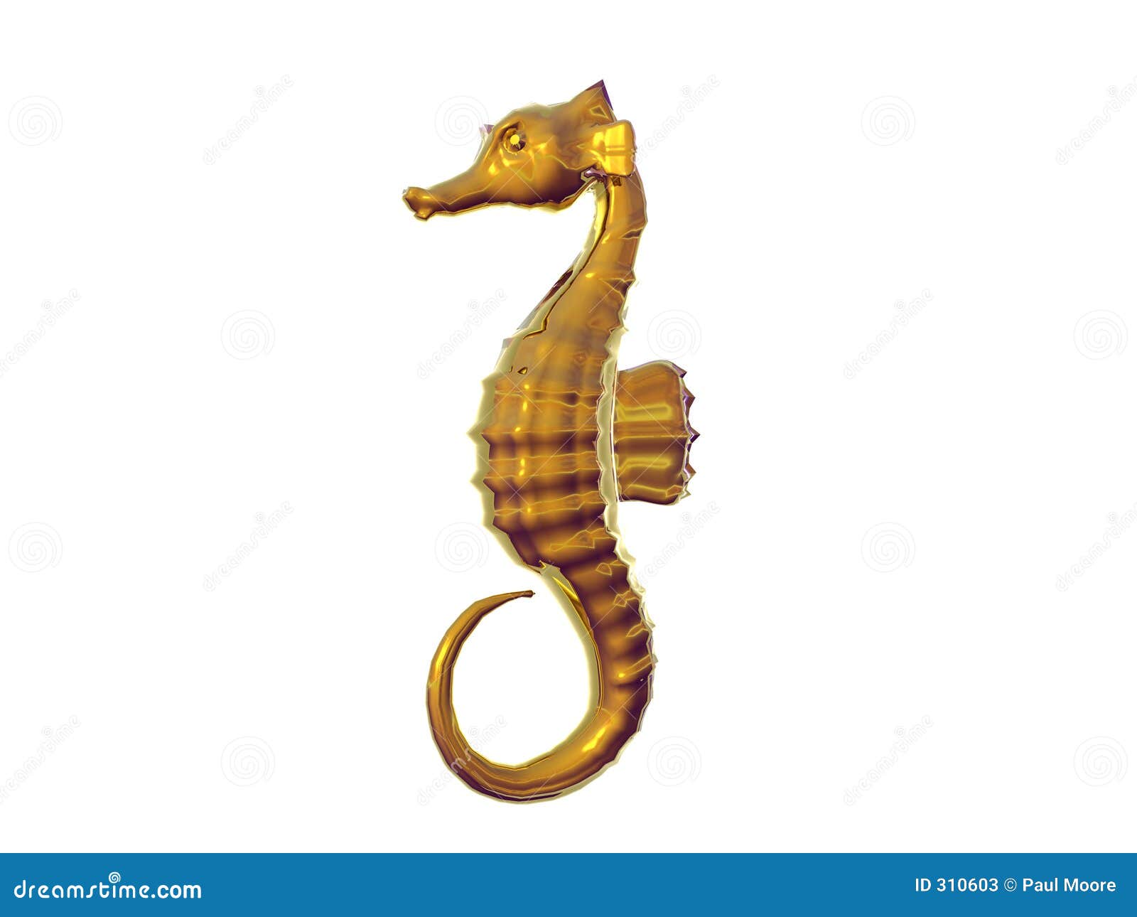 Gold Seahorse stock illustration. Illustration of couple - 310603