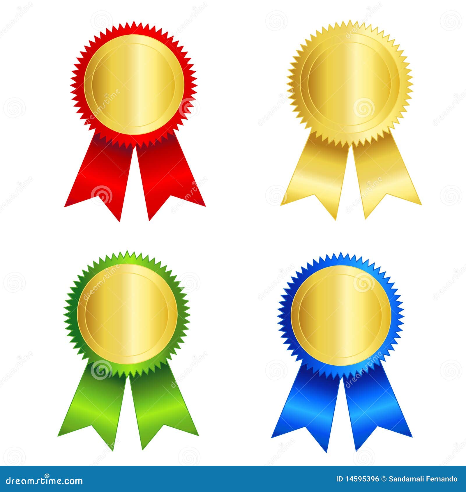 Gold seal with ribbon stock vector. Illustration of clipart - 14595396