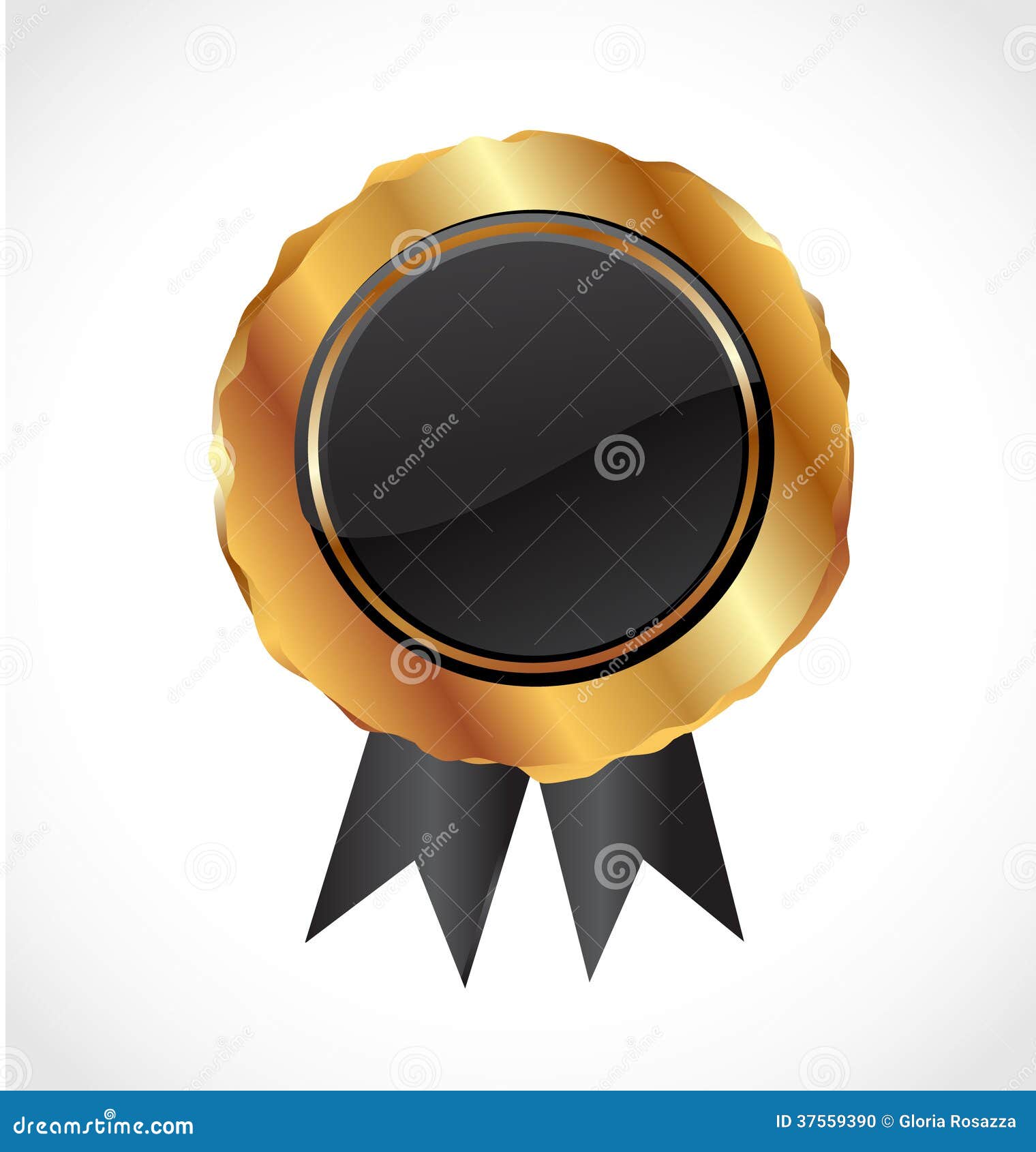 Gold seal ribbon stock vector. Illustration of approval - 37559390