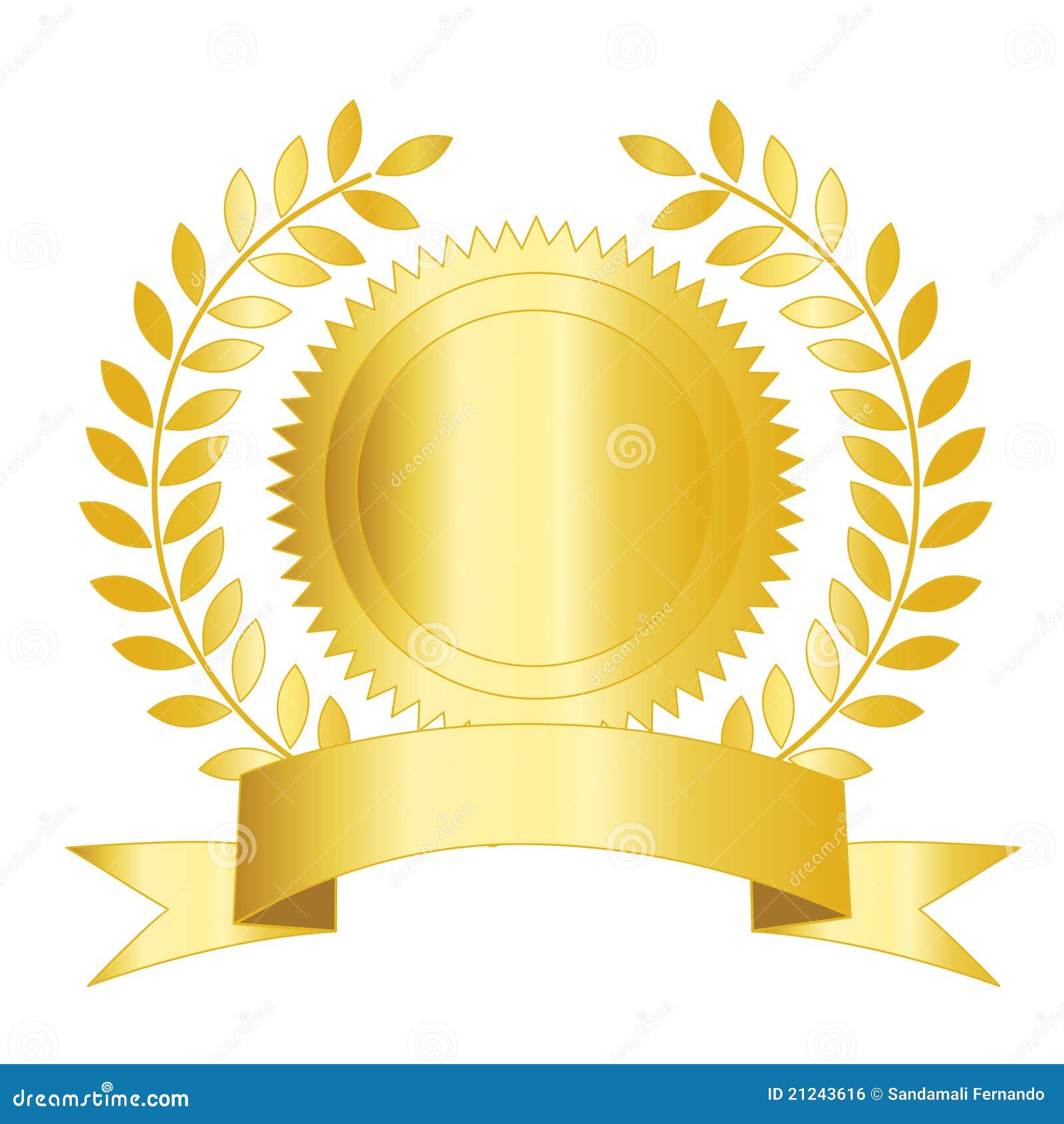 Gold Seal Ribbon and Laurel Stock Vector - Illustration of banner ...