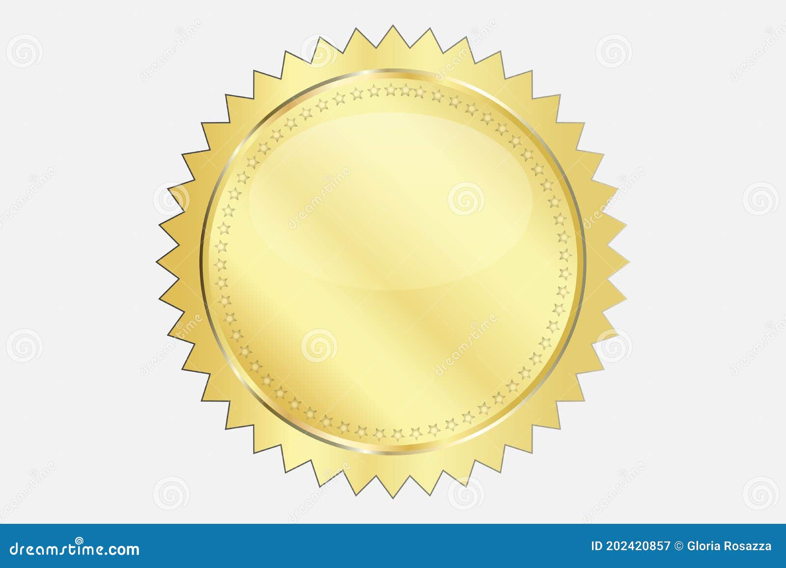 Gold Seal Icon Logo Vector Image Stock Vector - Illustration of ...