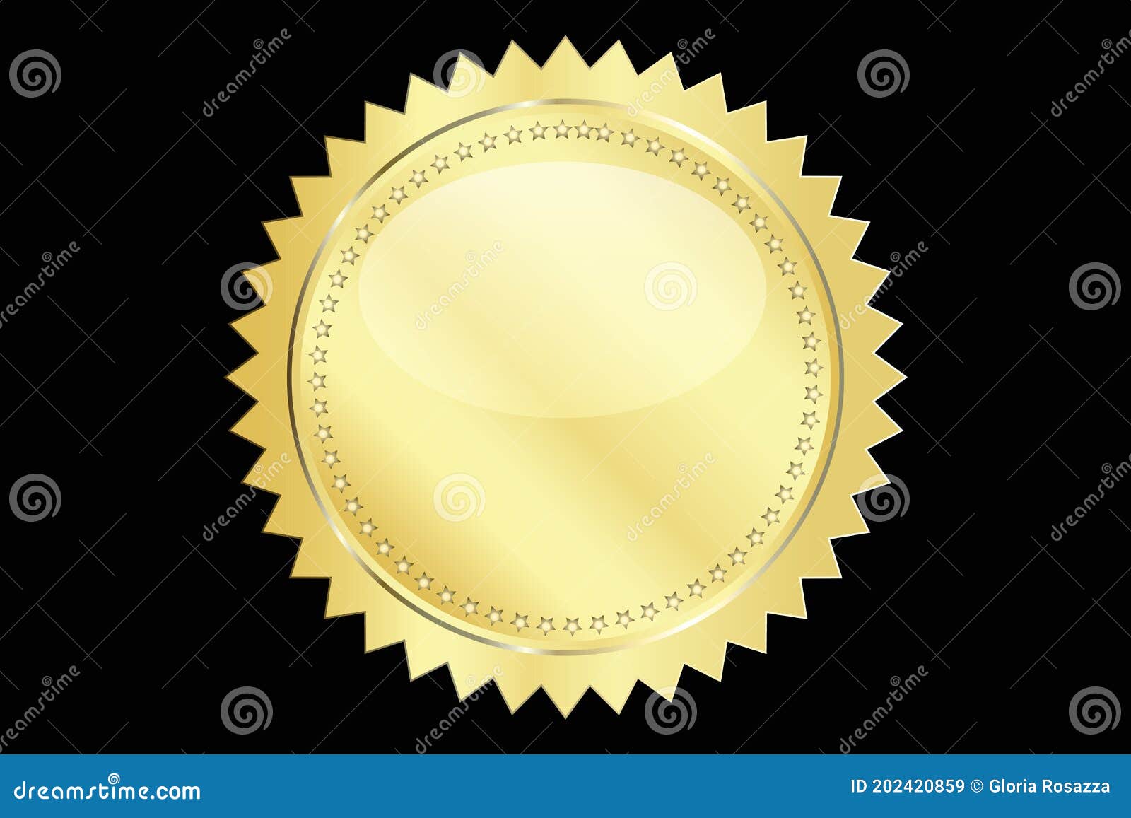 Gold Seal Icon Logo Vector Image Stock Vector - Illustration of badge ...