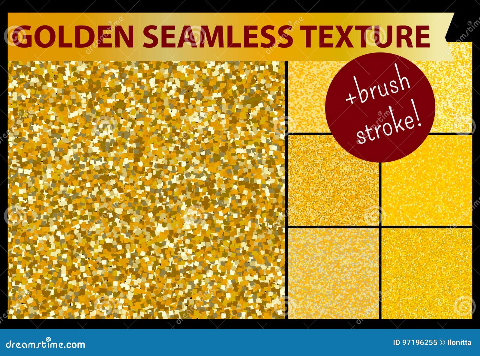 Gold Seamless Glitter Textures Set, Pattern for Decorative Design ...