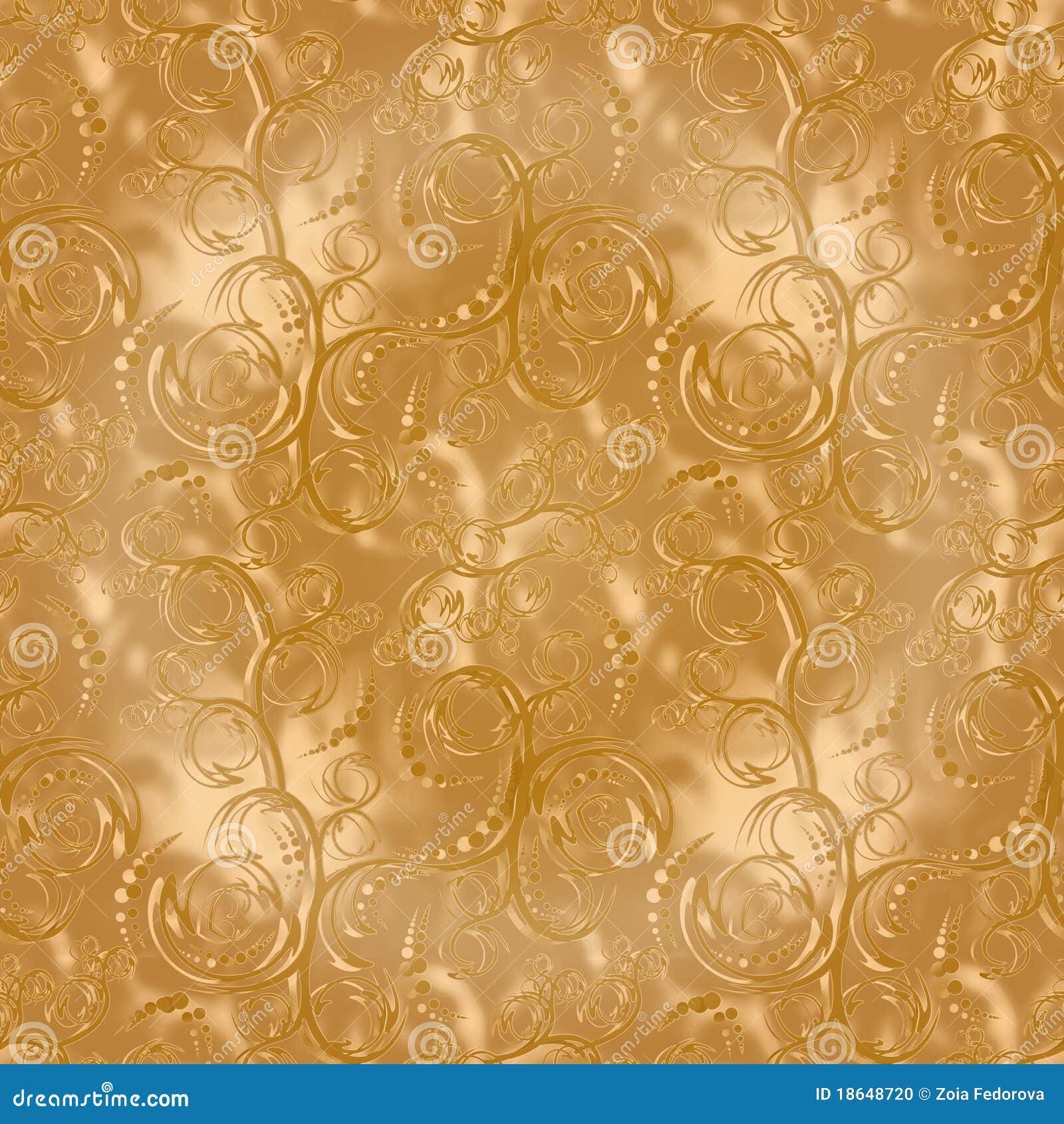 Gold seamless pattern stock illustration. Illustration of floral - 18648720