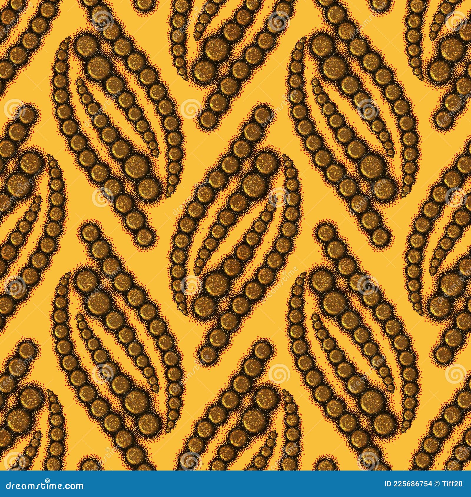 Gold seamless pattern stock vector. Illustration of beads - 225686754