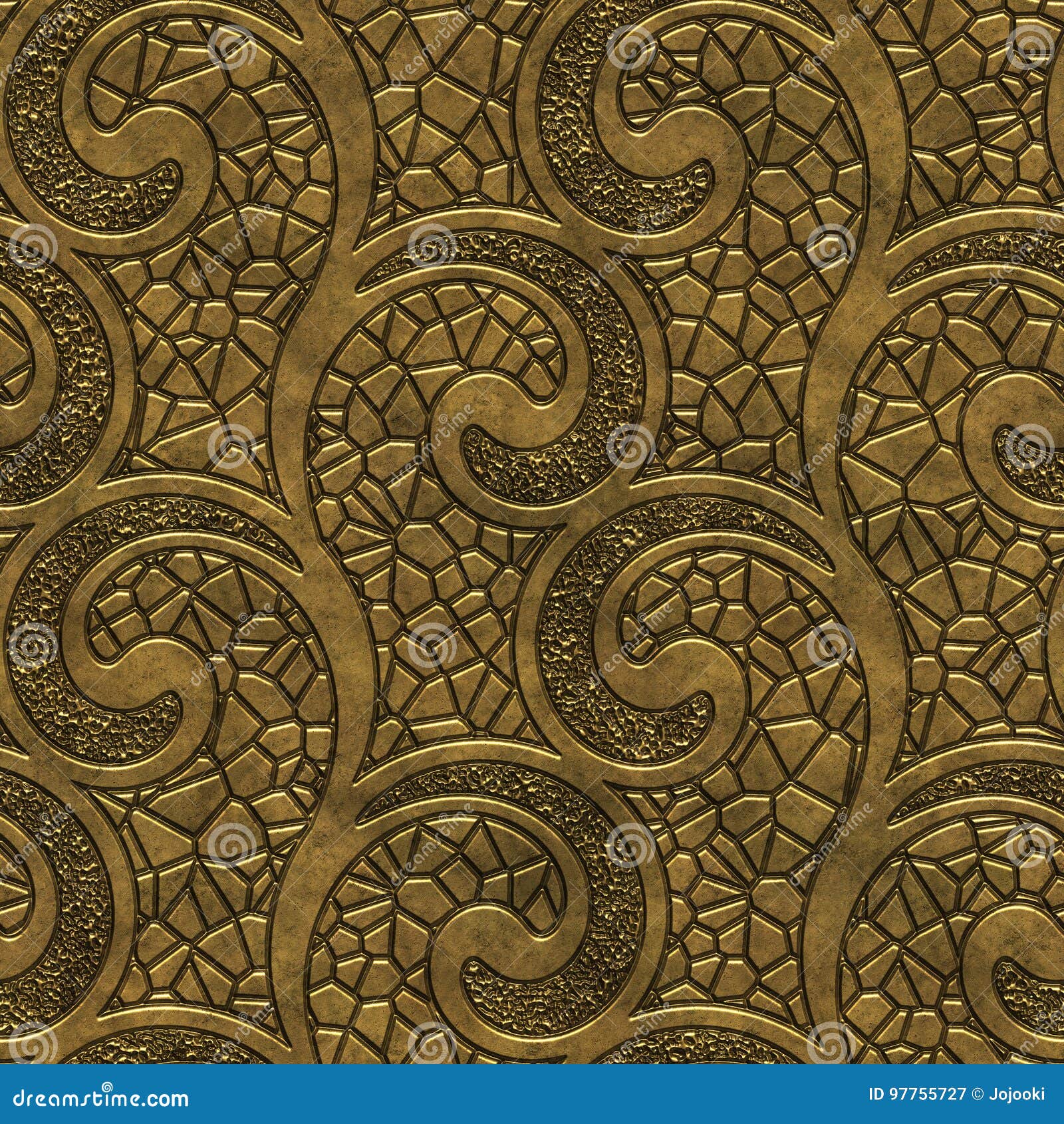 Gold Seamless Texture with Swirls Pattern Stock Illustration ...