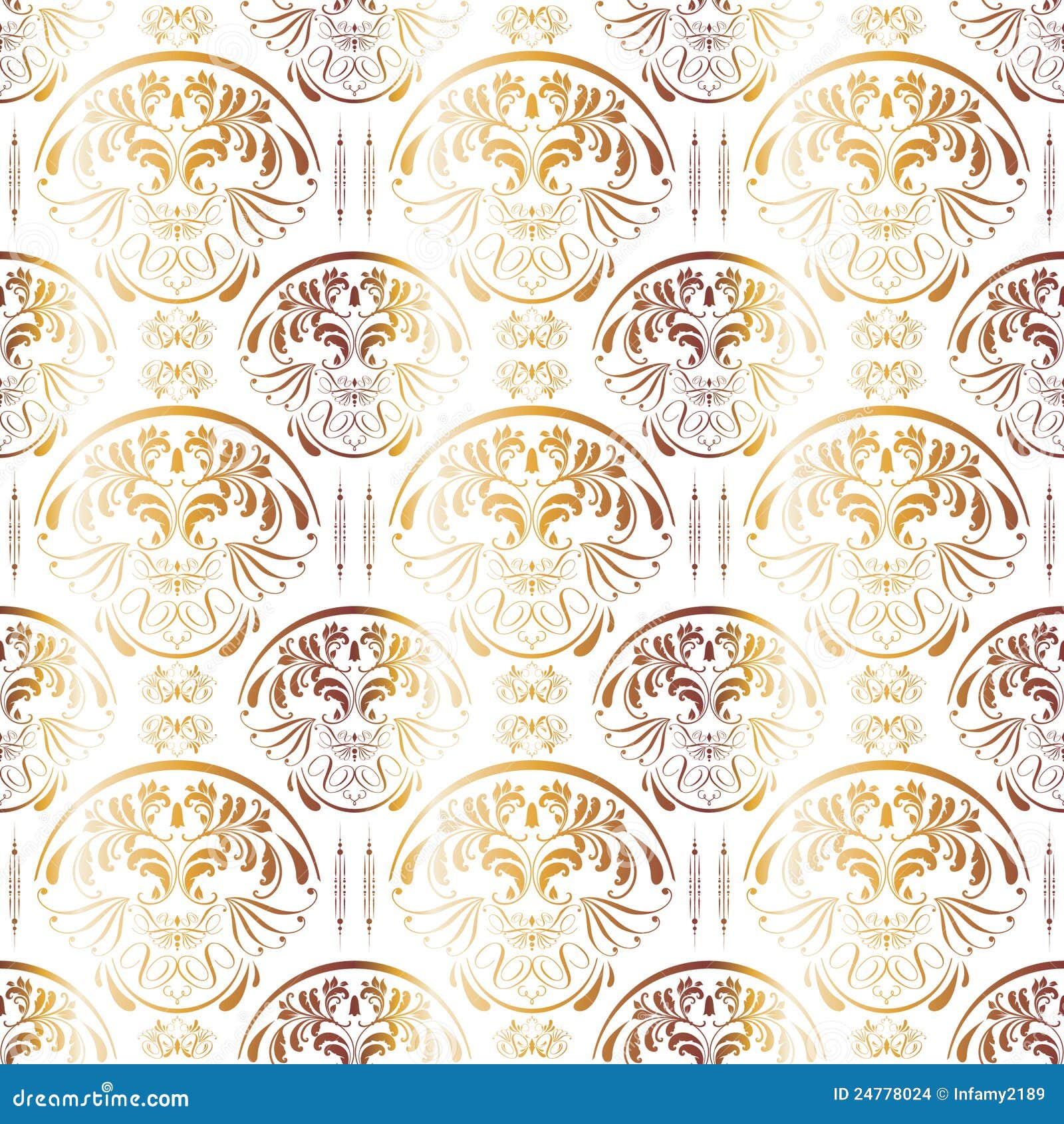 Gold Seamless Vintage Pattern Stock Illustration - Illustration of ...