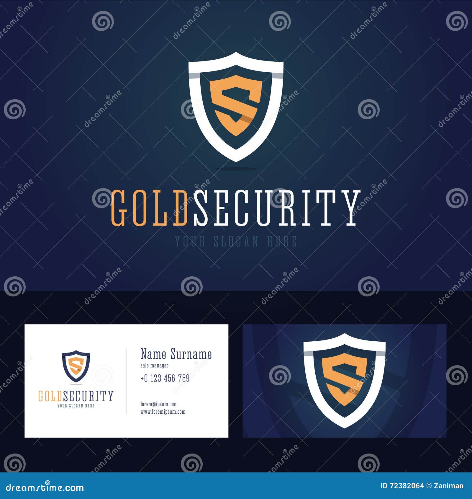 Gold Security Logo and Business Card Template. Stock Vector ...