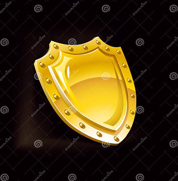 Gold Security Shield Guard Safety Stock Illustration - Illustration of ...