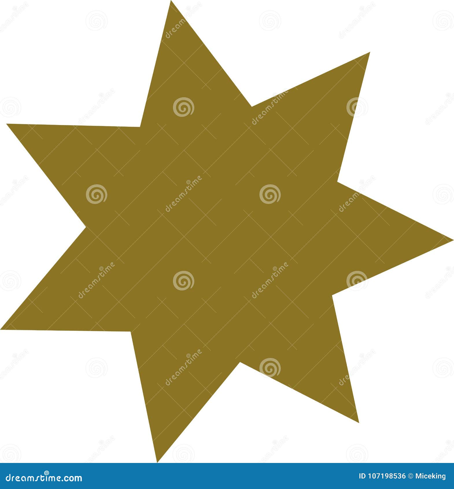 Gold seven-pointed star stock vector. Illustration of shape - 107198536