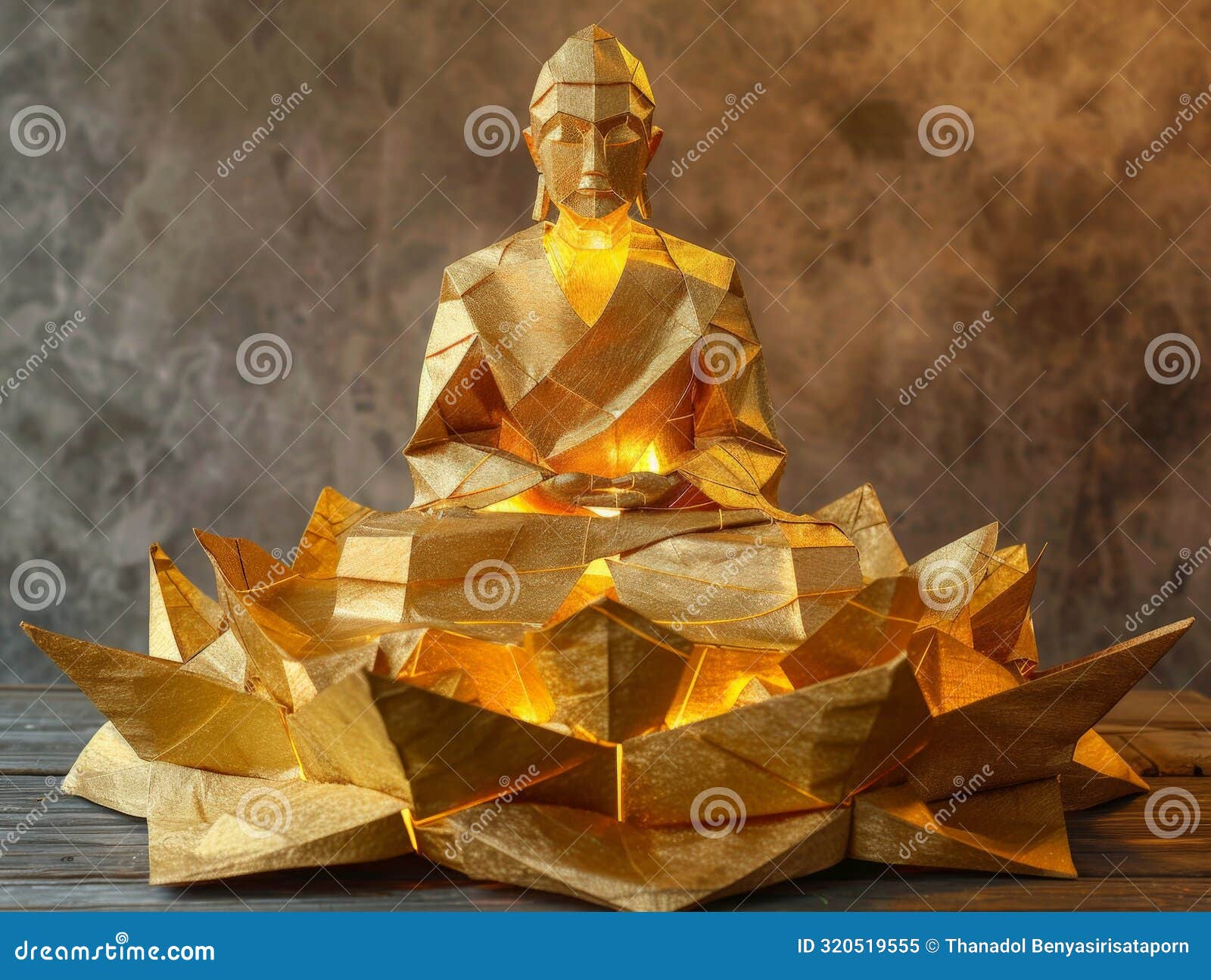 Gold Sheet Origami Giant Buddha a Delicate Origami Model of the Giant ...