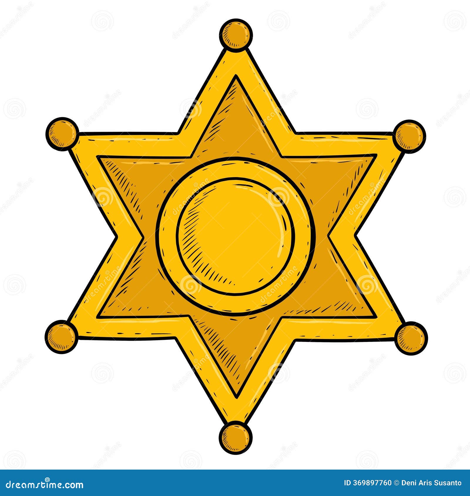Gold Sheriff Star Badge Vector Illustration Isolated On White ...