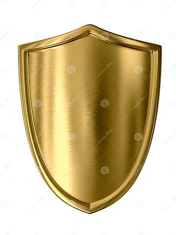 Gold shield stock illustration. Illustration of isolated - 10634339