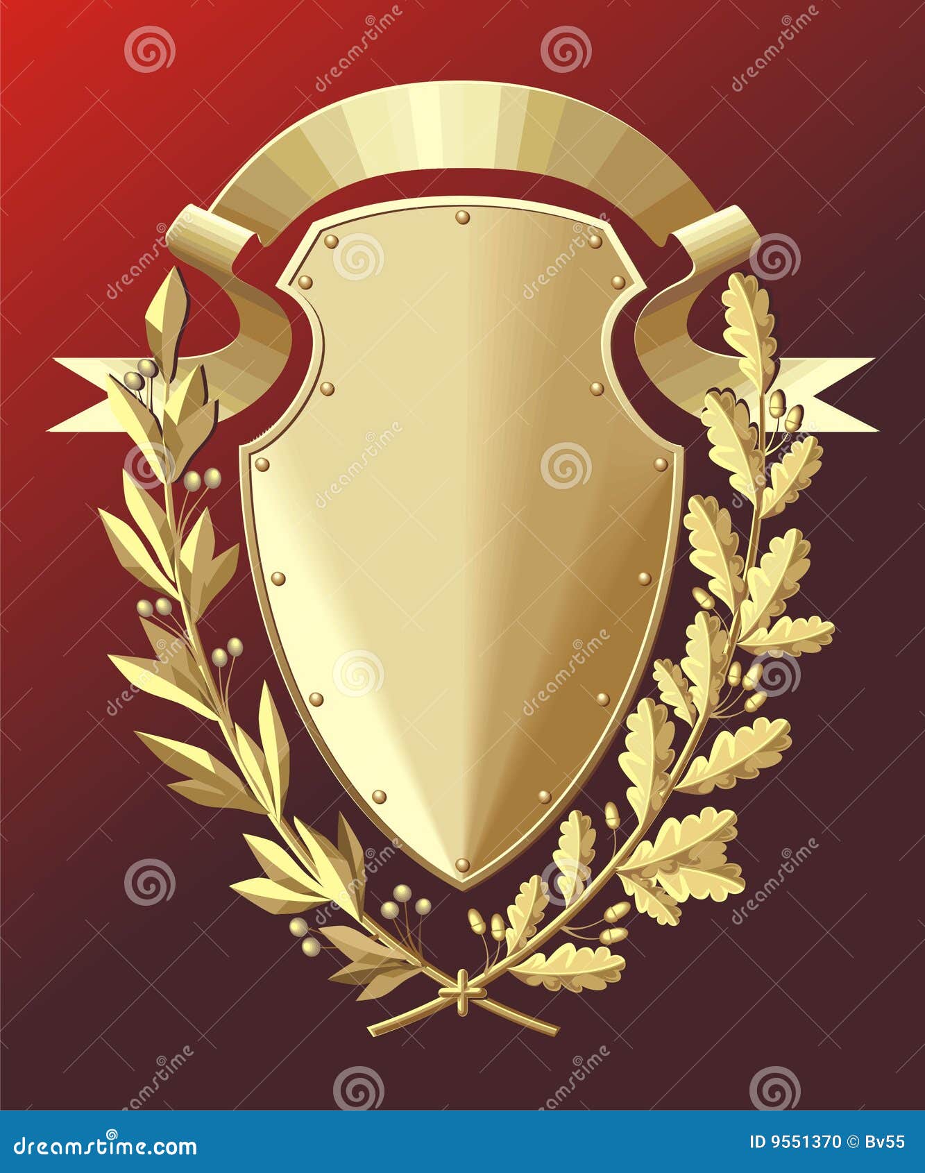 Gold Shield Vector Illustration | CartoonDealer.com #37908520