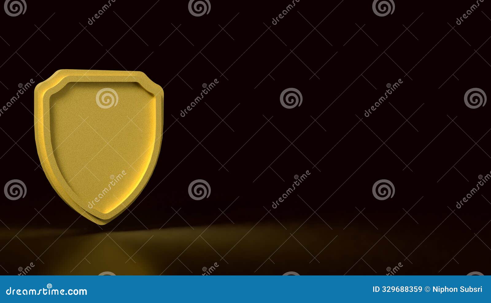 The Gold Shield on Black Background for Security Concept 3d Rendering ...