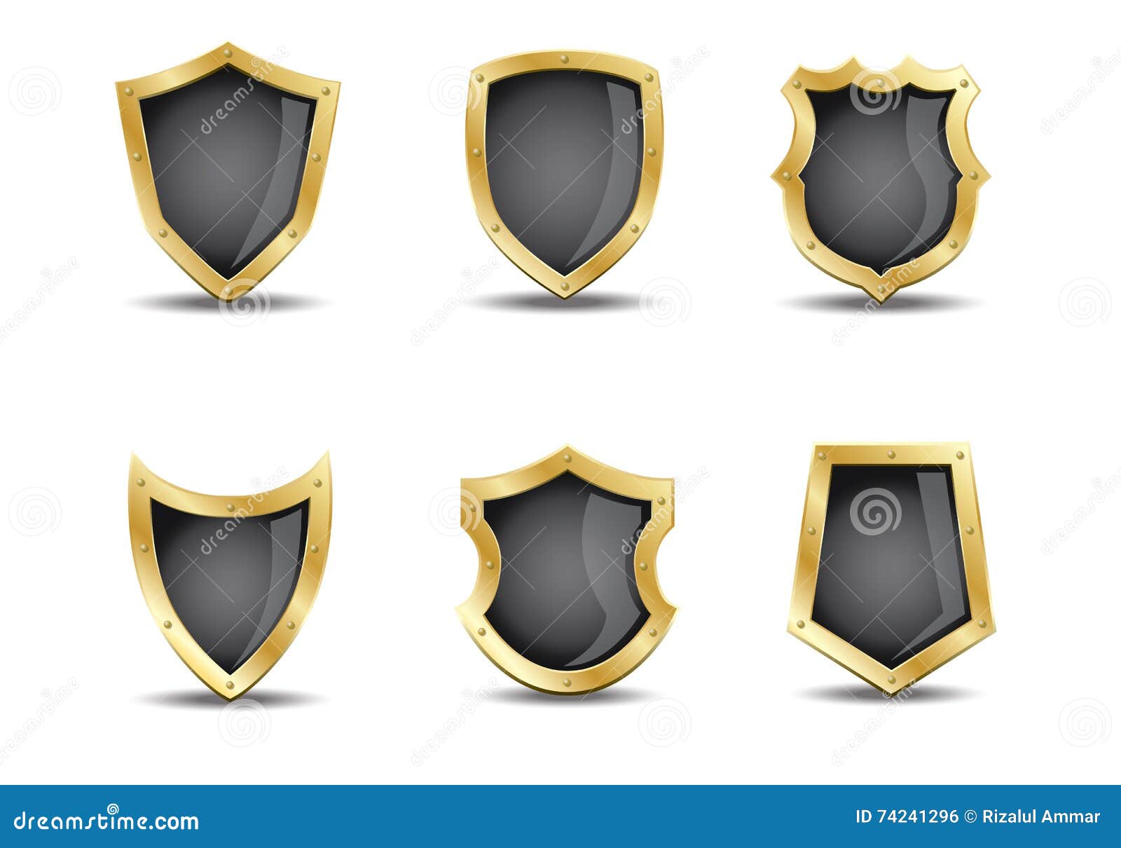Gold shield design stock vector. Illustration of icon - 74241296