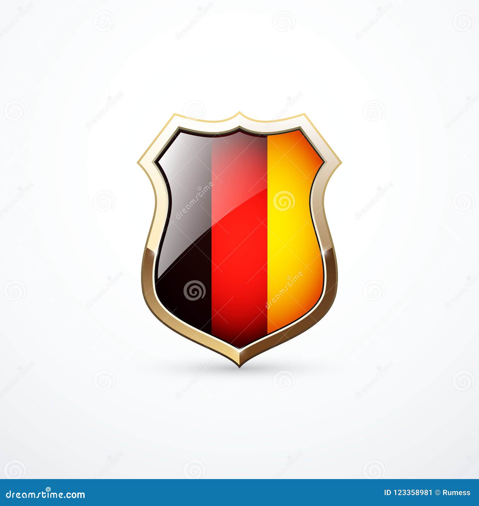 Gold Shield with German Flag Elements. German Shield Icon Stock Vector ...