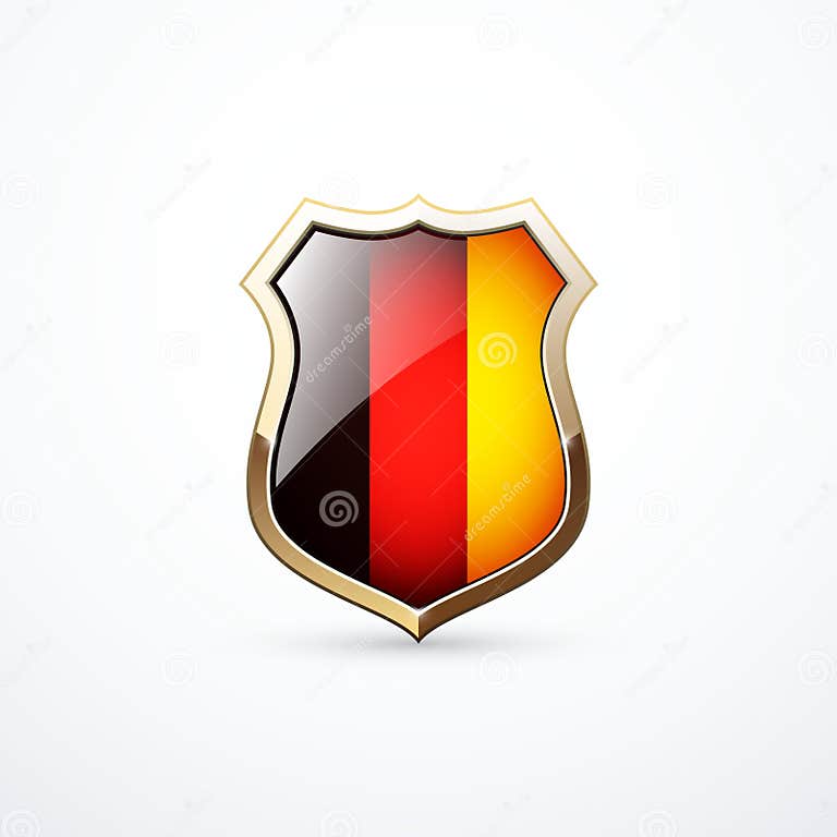 Gold Shield with German Flag Elements. German Shield Icon Stock Vector ...